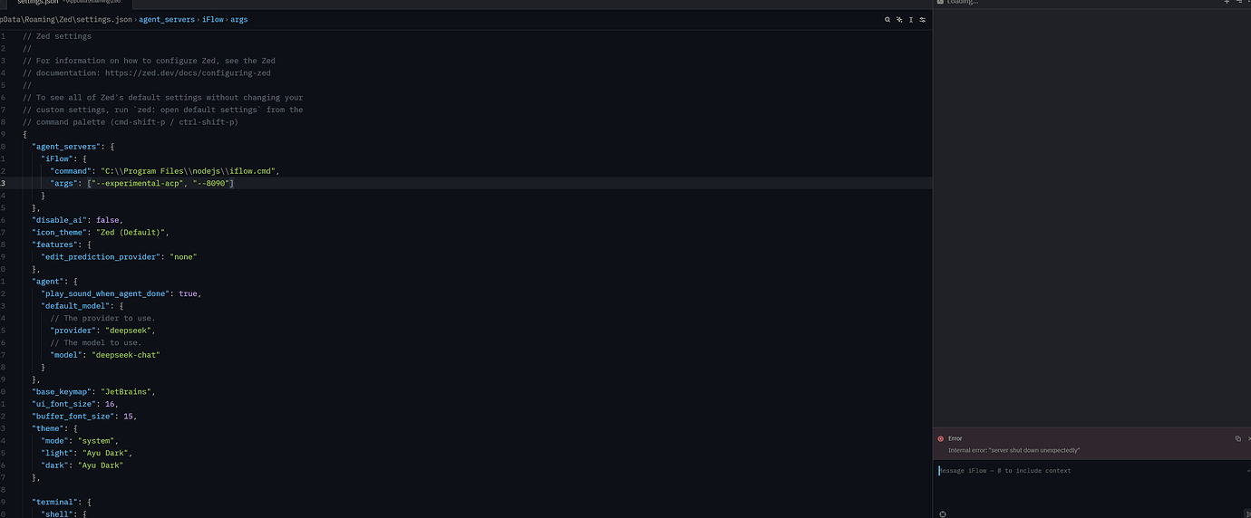 iflow cli 如何在zed中设置 - iFlow CLI - 心流AI交流社区