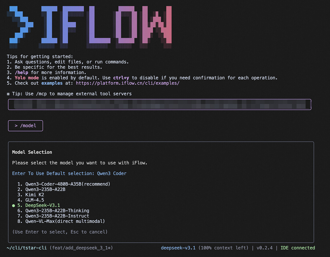 国内首个！iFlow CLI 已接入 Deepseek V3.1模型！ - 产品公告 - 心流AI交流社区